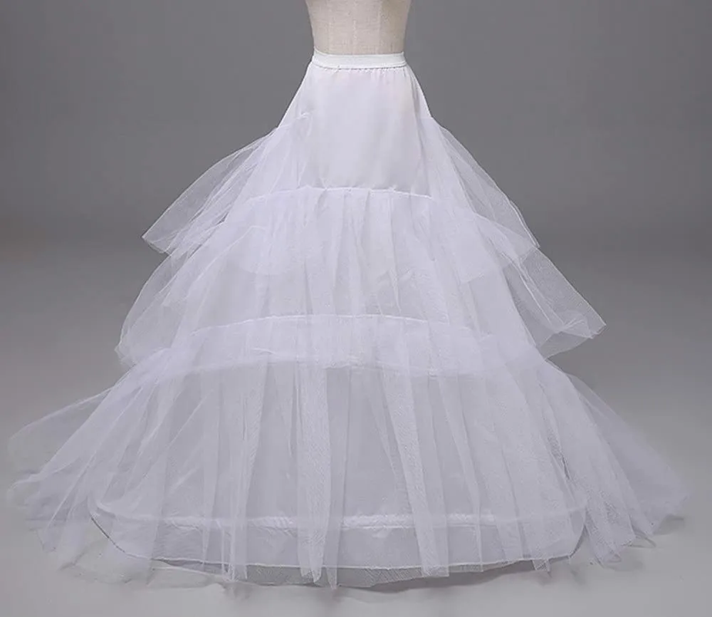 Bridal Crinoline Petticoat Train White Black Long Wedding Dress ...