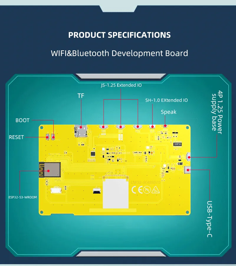 Esp32 S3 Hmi 8m Psram 16m Flash Arduino Lvgl Wifi And Bluetooth 7 Smart