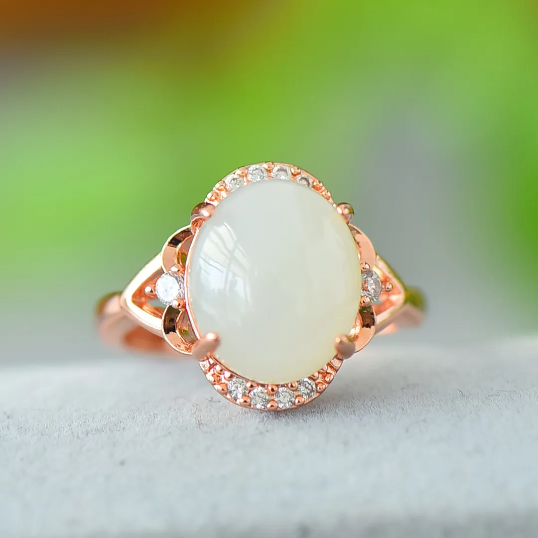 Adjustable Natural Hetian Jade Rings for Women: Gold Jewelry ...