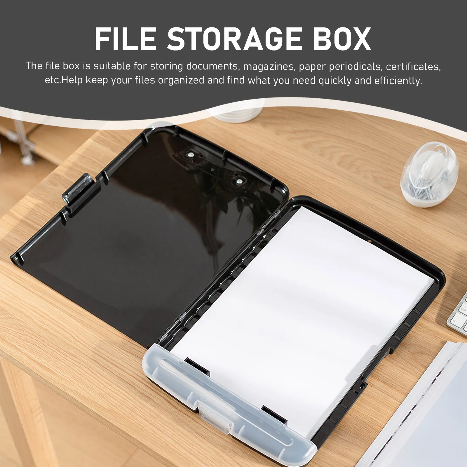 Plastic Document Box Folding File Holder with Writing Board for Paper ...