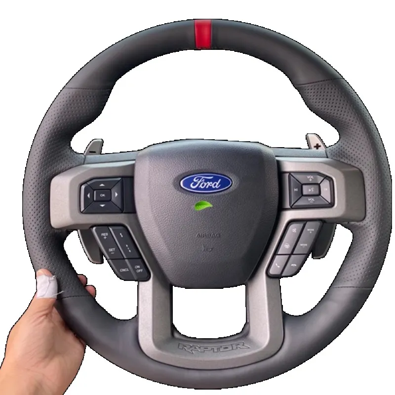 DHgate Non Slip Black Leather Steering Wheel Cover Fits Ford F 150 F150 2015 2024 Apparel