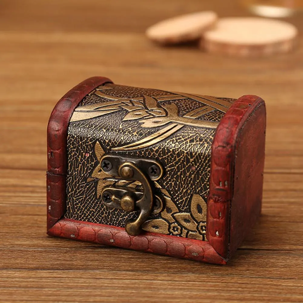 Jewelry Organizer Wooden Storage Box with Lid and Buckle Closure ...