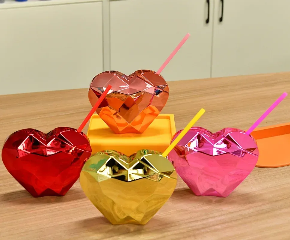 Heart-Shaped Water Cup, Creative Plastic Sippy Cup, 520 Love Cup ...