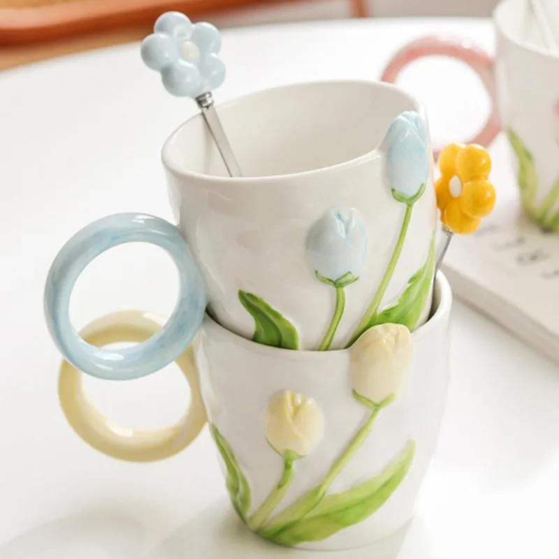 Taza De Cerámica Con Relieve De Tulipán: Diseño Inspirado En La Taza De ...