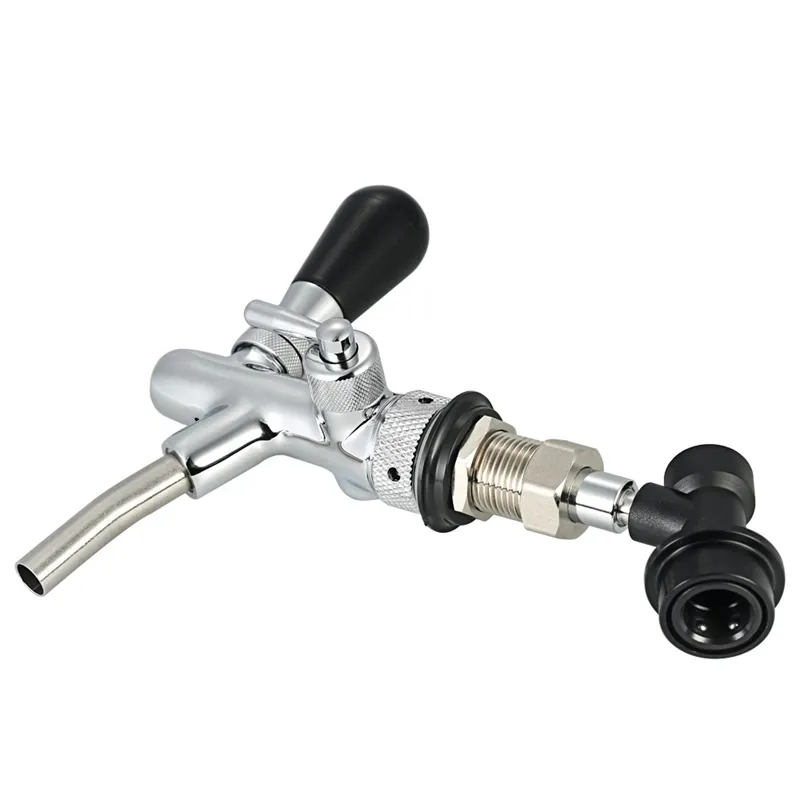 Beer Tap Adjustable Flow Chrome Draft Beer Tap G5/8 Shank Long Stem ...