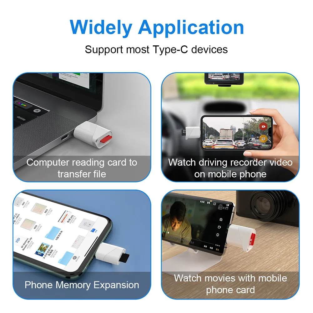 All-in-One USB-C MicroSD/TF Card Reader for Effortless Data Transfer ...