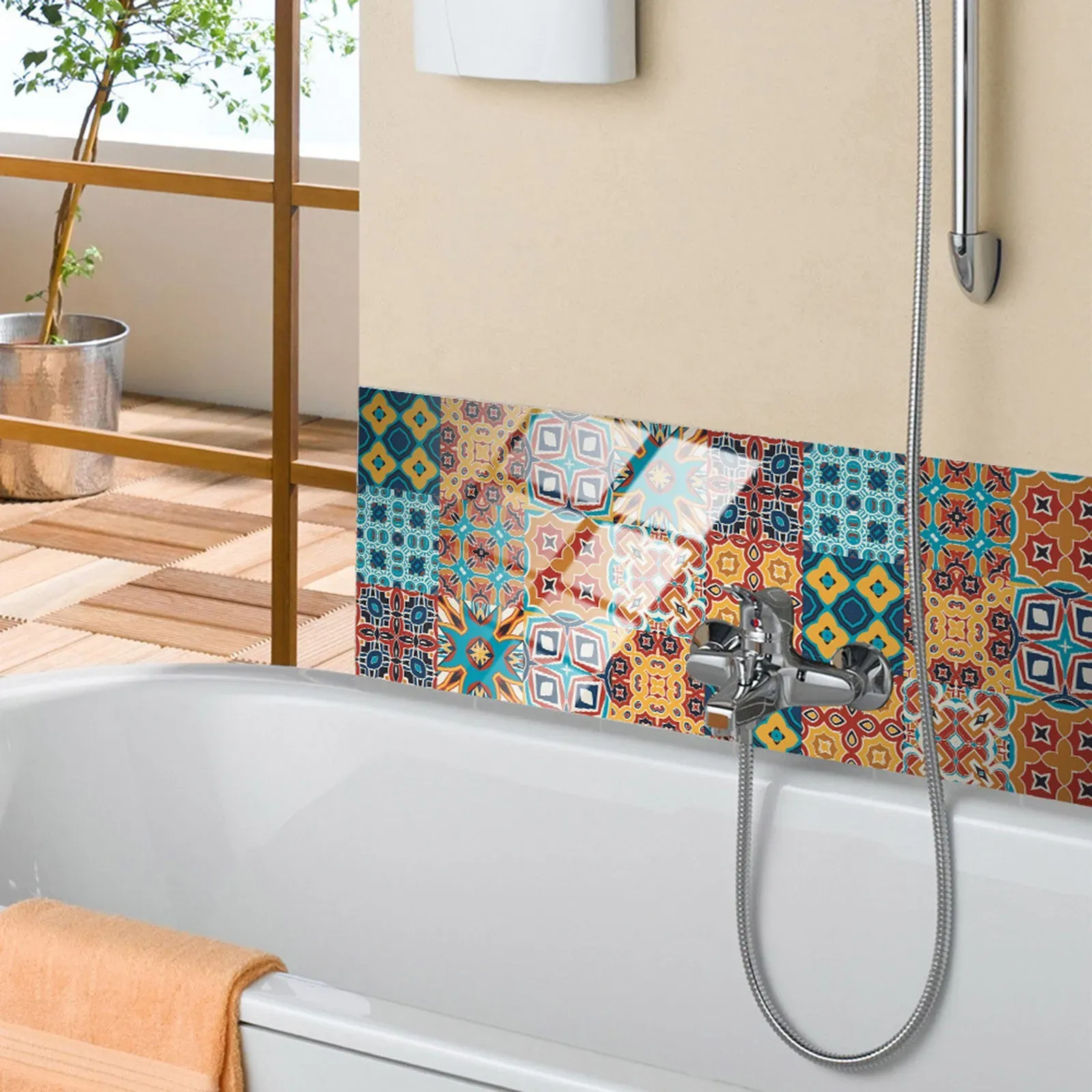Peel and Stick Ceramic Tile Decals with 3D Lattice Crystal Design for ...