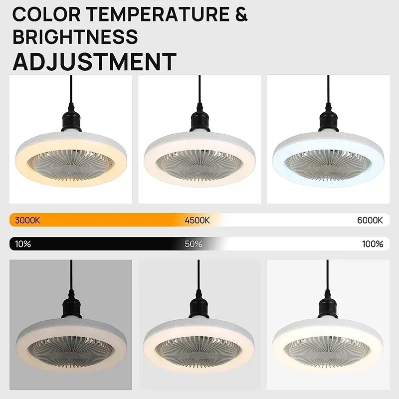 DHgate.com:Modern 30W Smart LED Ceiling Fan Light Fixture with Remote ...