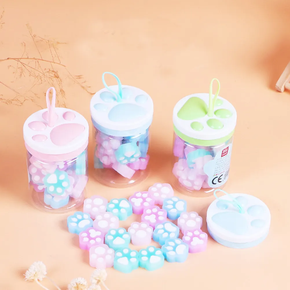 DHgate.com:60PCS Cat Paw Erasers with Storage Case - Cute Cat Claw ...