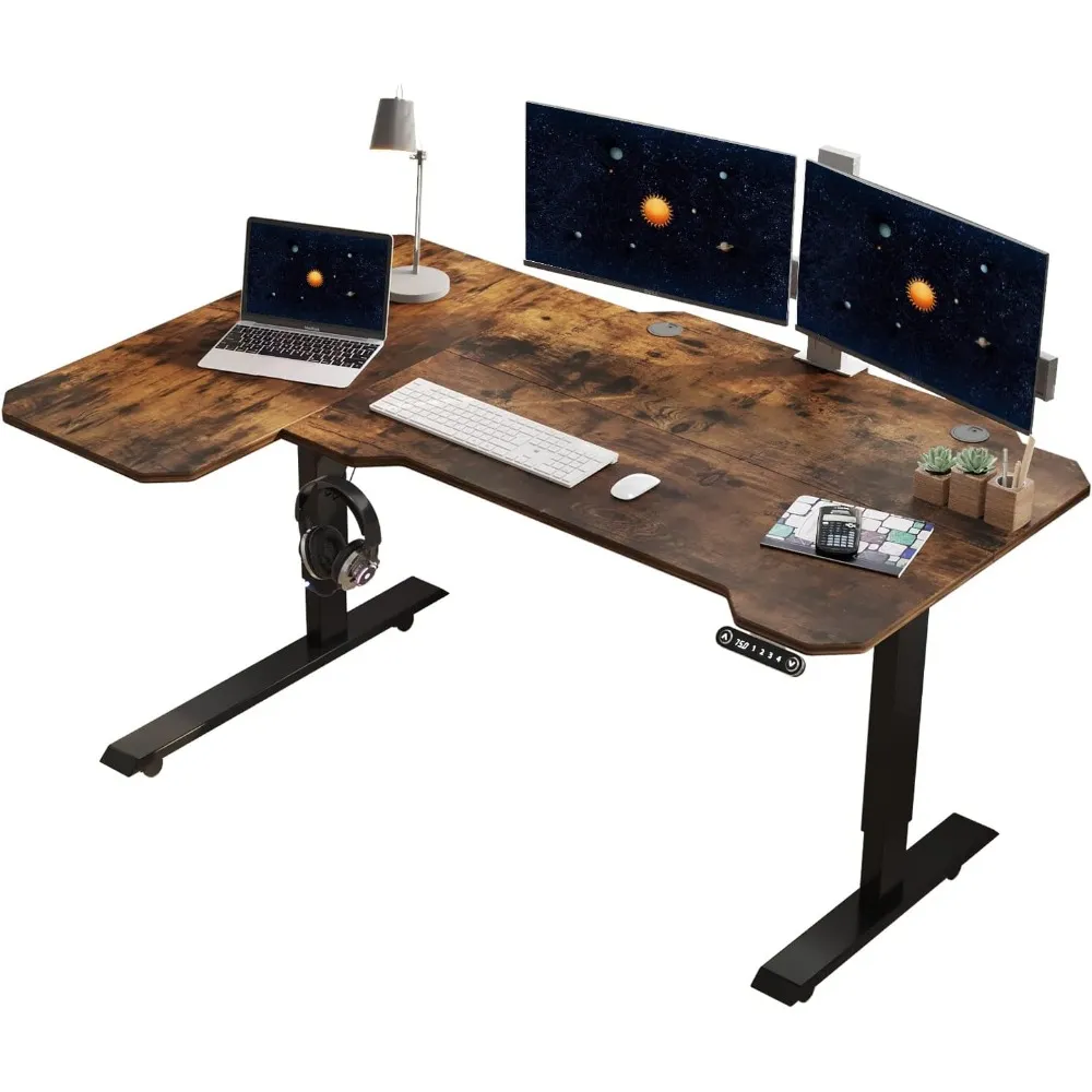 Adjustable 59 Electric Fully Jarvis Standing Desk With Black Frame And ...