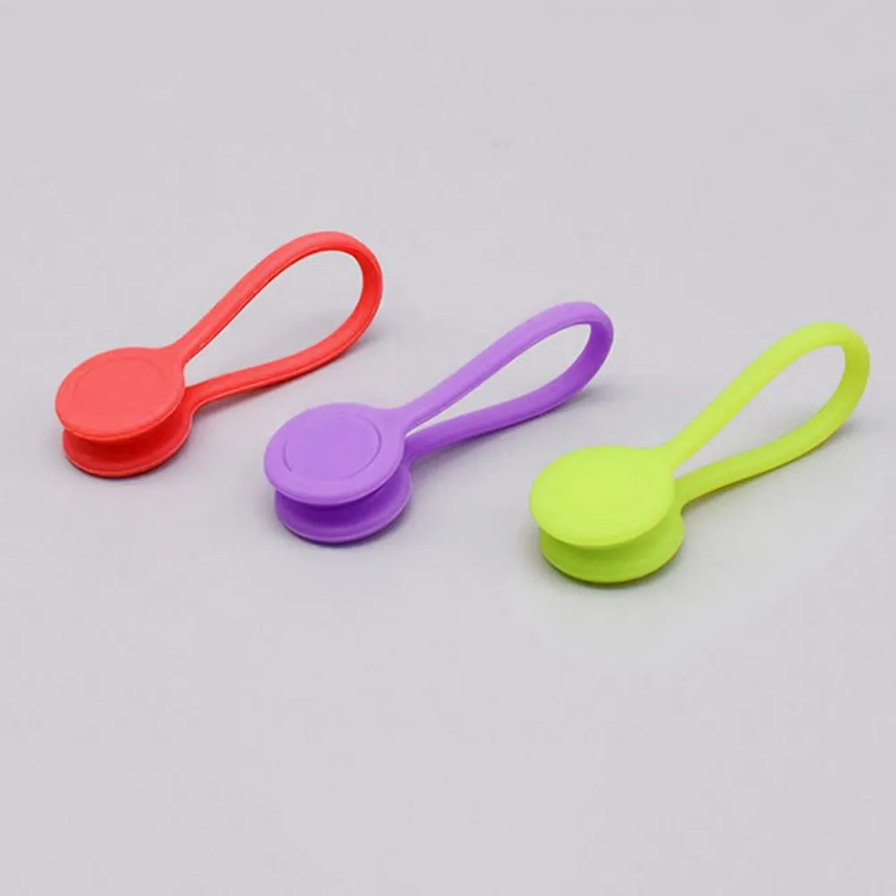 Magnetic Rubber Cable Holder Cord Clips Adjustable Elastic Magnet ...