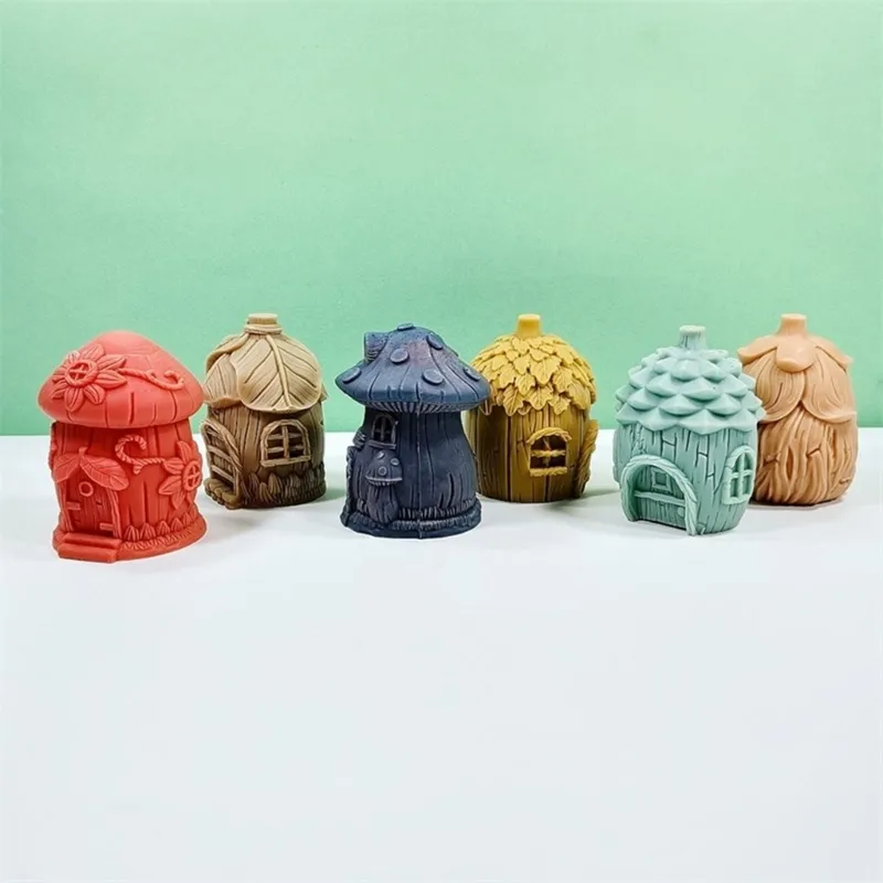 Practical Silicone Mold 3D Mushroom House Shaped Mold for DIY Crystal ...