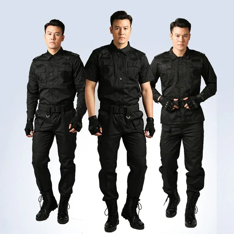 Black Uniform Tactical Clothing Security Guard Workshop Outdoor ...