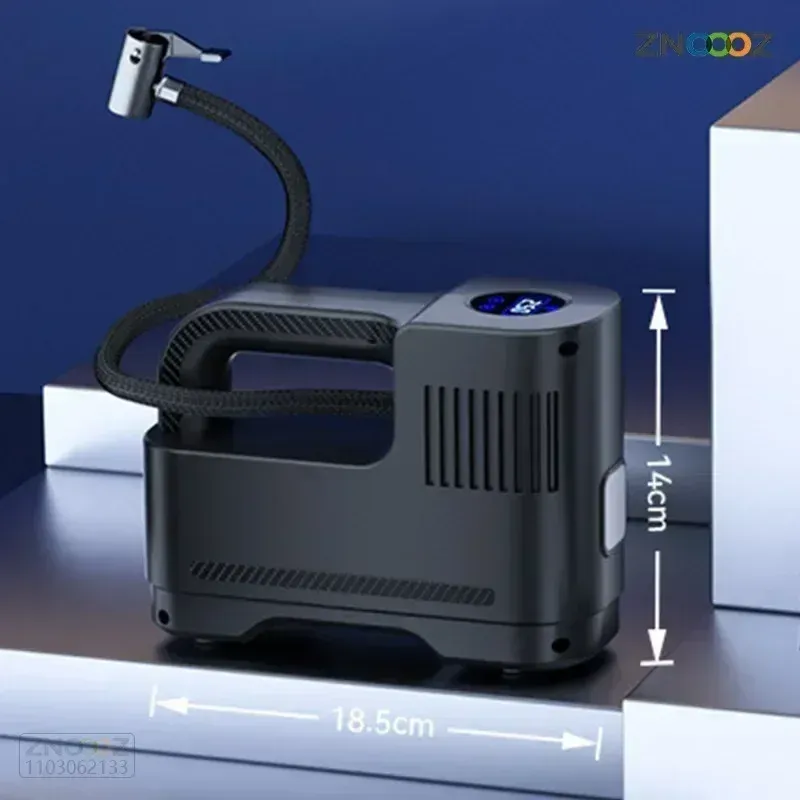 120W Car Portable Air Compressor - Auto Tire Inflator Pump with LED ...