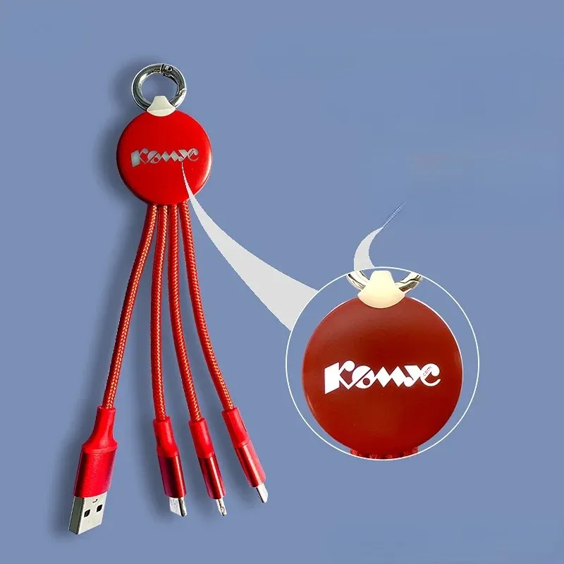 Braided Keychain Data Cable: 3-in-1 Mobile Phone Charging Line with ...