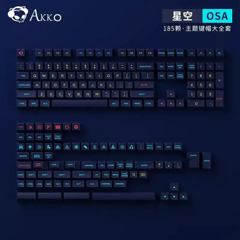 Akko Starry Night Keycap Set 187 Key PBT Double Shot OSA Profile ...
