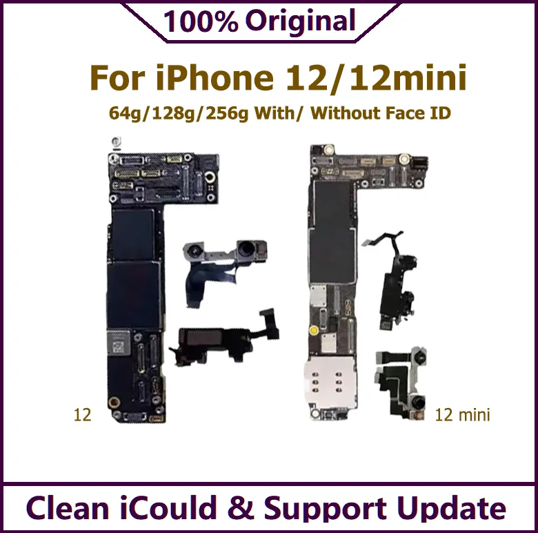 Original iCloud Unlocked Mainboard for iPhone 12/12 Mini, 64GB/128GB ...