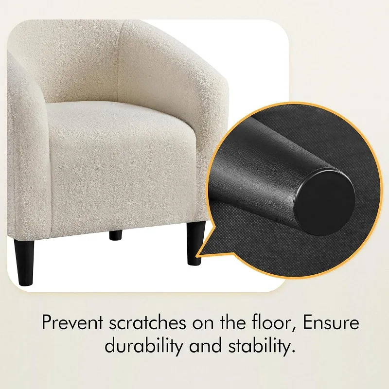 Yaheetech Modern Furry Barrel pedicure chairs with Soft Padded Armrest ...