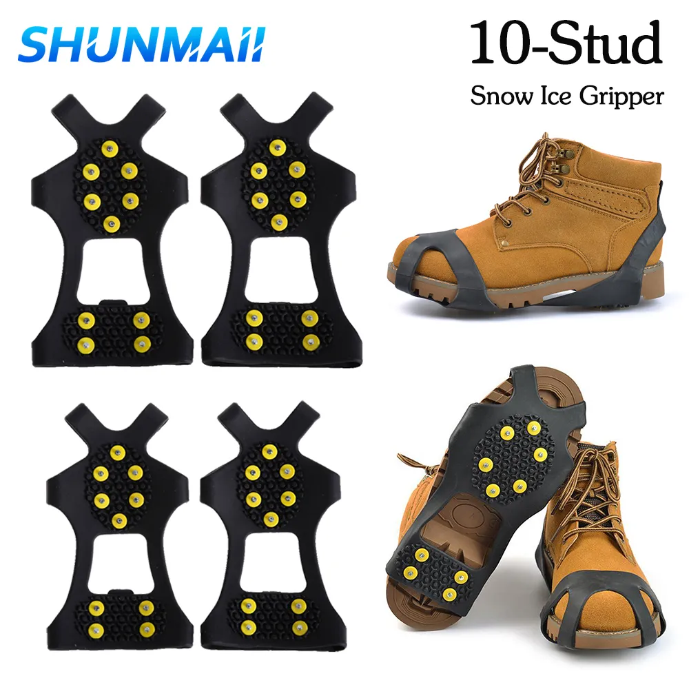202410-Stud Non-Slip Crampons for Men & Women, Winter Ice Grips ...