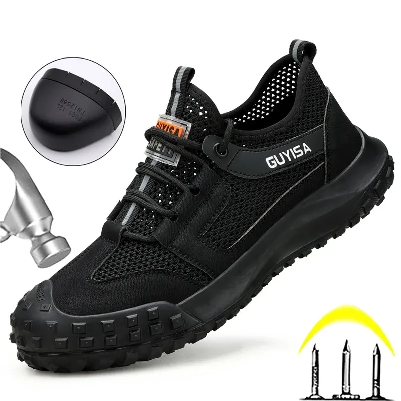 Mesh Breathable Work Safety Shoes: Anti-Smash, Anti-Puncture, Slip ...