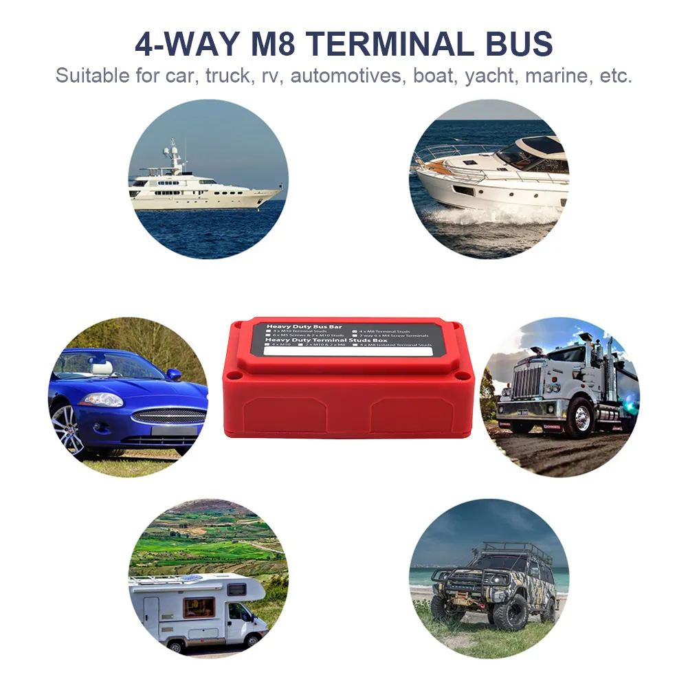 300A BUSBAR Cable Organizer Box 4 Way Terminal Block For Ships Yachts ...