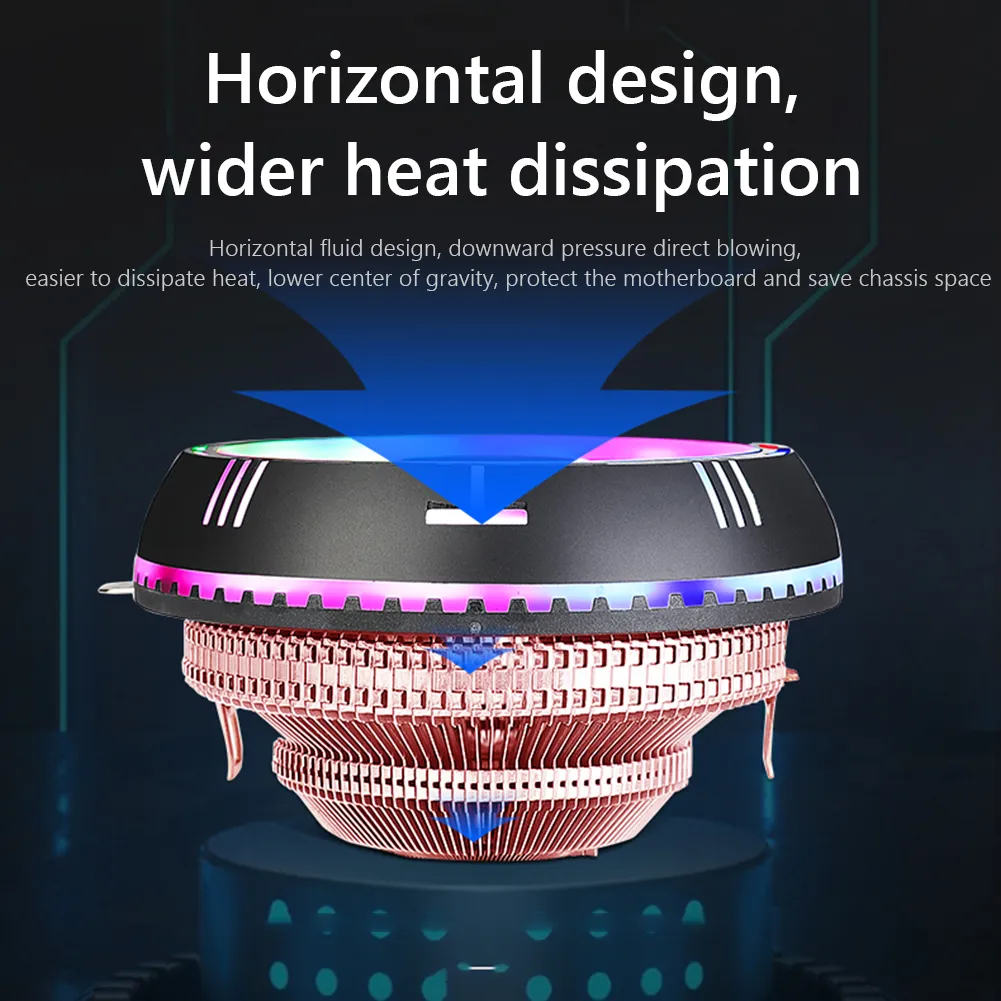 LANSHUO Rainbow RGB CPU Air Cooler With 90mm Silent... From Ddmyaug ...