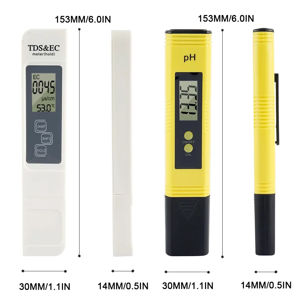 Digital PH Meter Water Tester TDS & EC, Temperature, Water Purity Meter ...