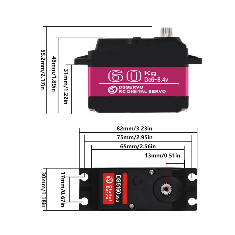 Steering Servo High Torque Metal Gear Servo Motor For Large Scale RC ...