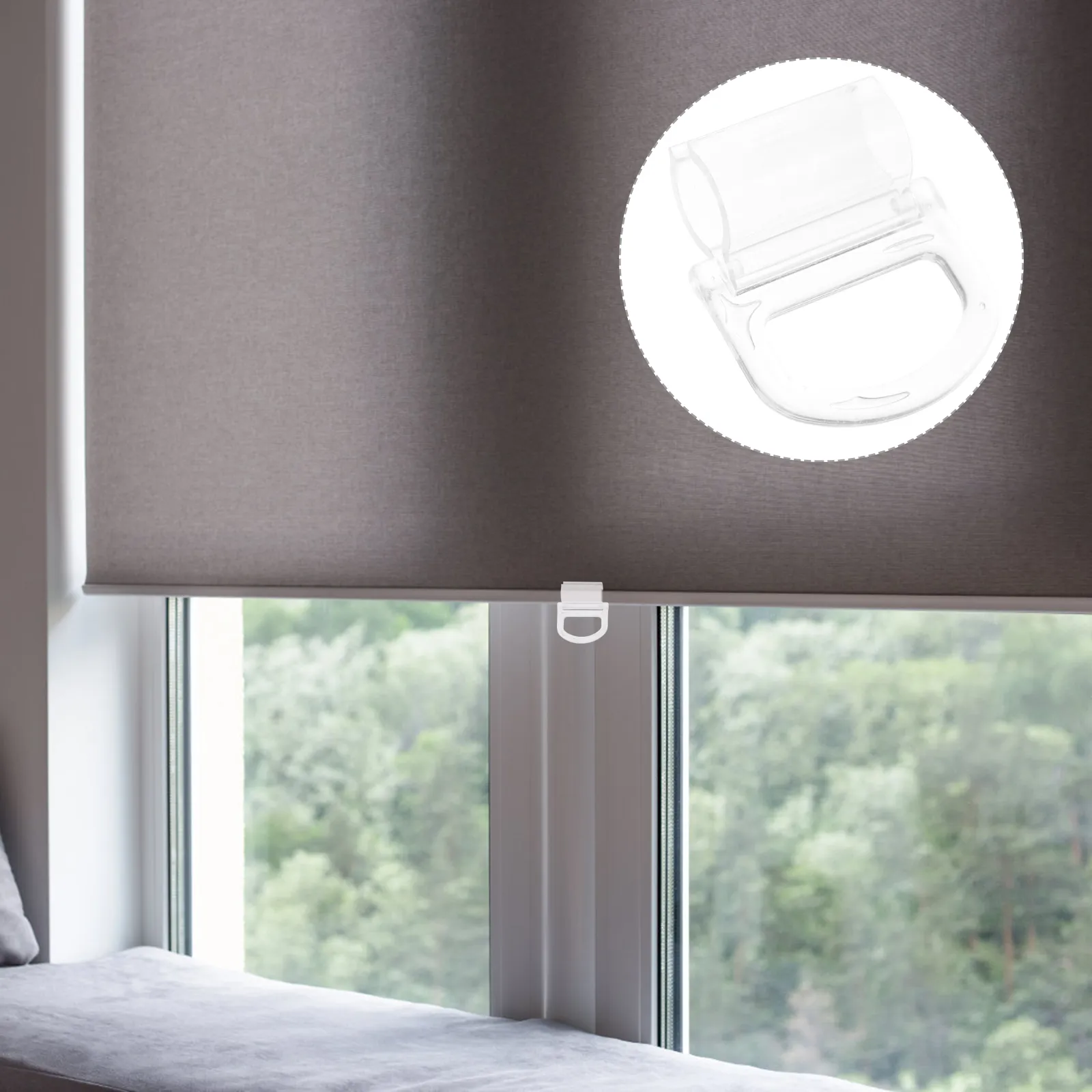 White Plastic Hem Grip Roller Shade Hardware Kit for DIY Home Window ...