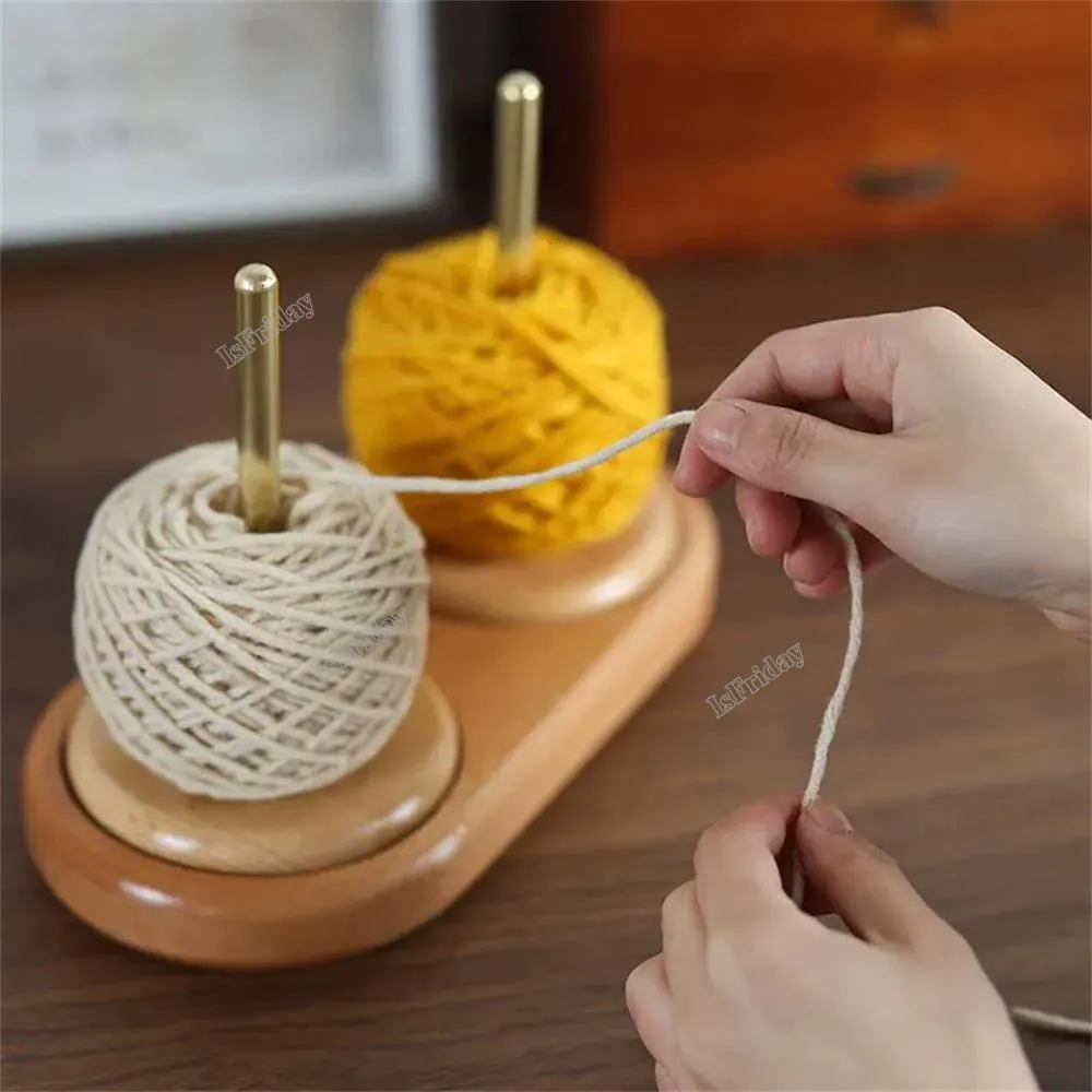 Rotatable Wooden Yarn Winder Machine with Stand Holder for Yarn Ball ...