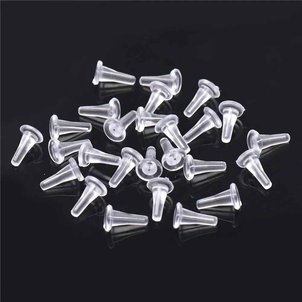 Clear Silicone Earring Backs Hypoallergenic Secure Push Back Stoppers ...
