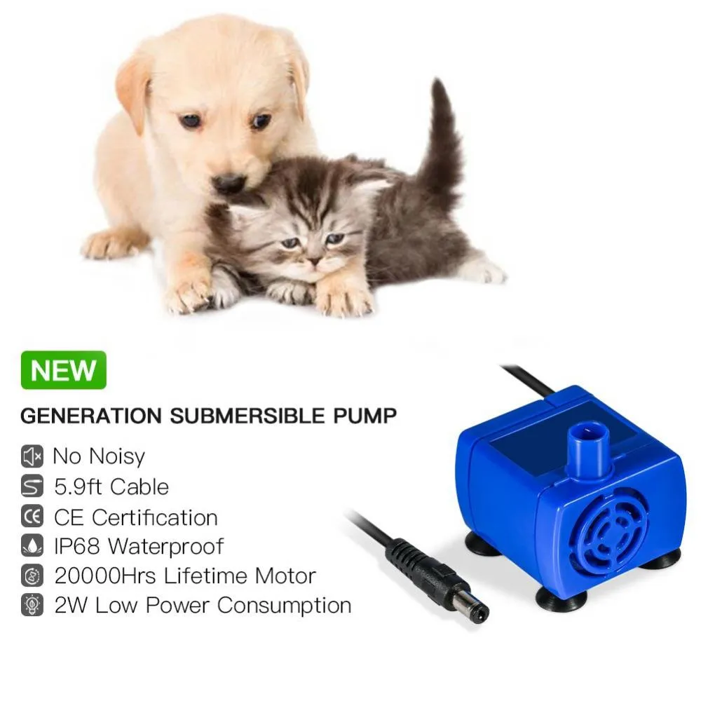 Electric Water Pump Dispenser 12V Plastic Submersible Silent Dog Water ...