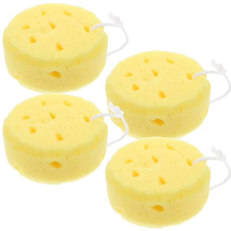 Round Bath Sponge Shower Loofah for Kids and Women, Mesh Body Wash ...
