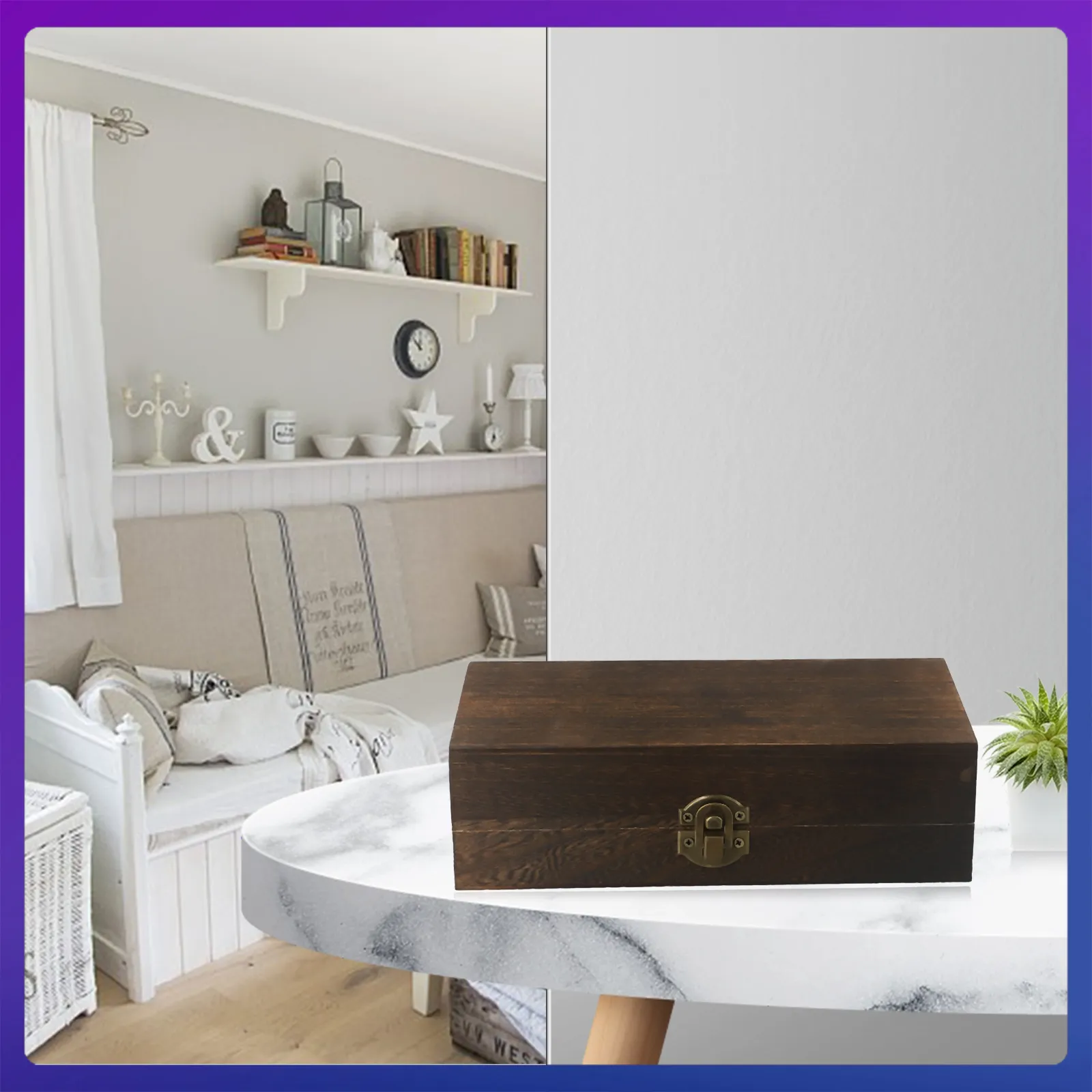 DHgate.com:"Retro Wooden Storage Box, Flip-Top Design, Premium Polished ...