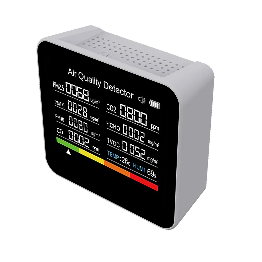 Portable CO Detector: 9 In 1 Digital Air Quality Monitor Accurate CO2 ...