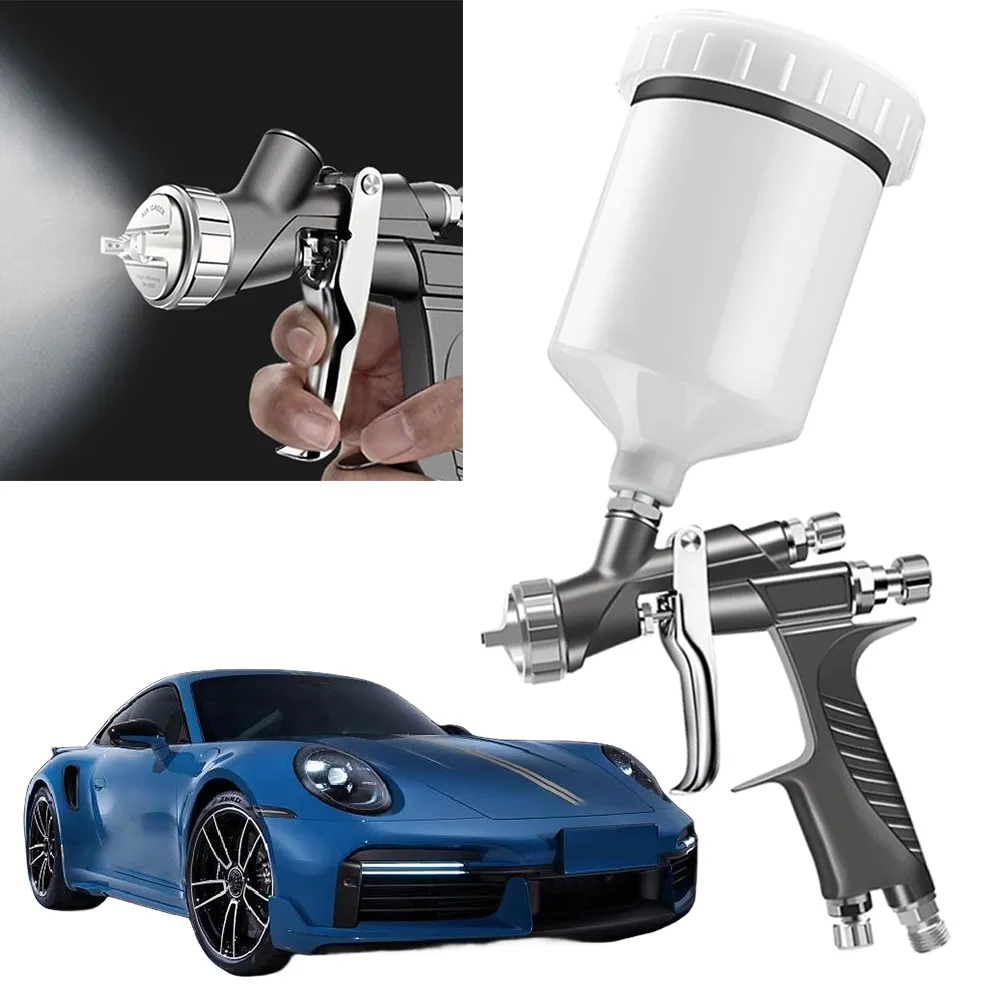 HVLP Gravity Spray Gun - 1.3mm Nozzle Adjustable Auto Car Detail Paint ...