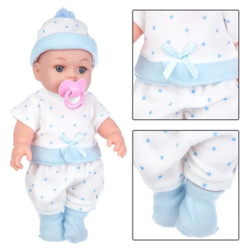12 in Reborn Baby Eye-Open Real Life Baby Interactive Pretend-Play Doll ...