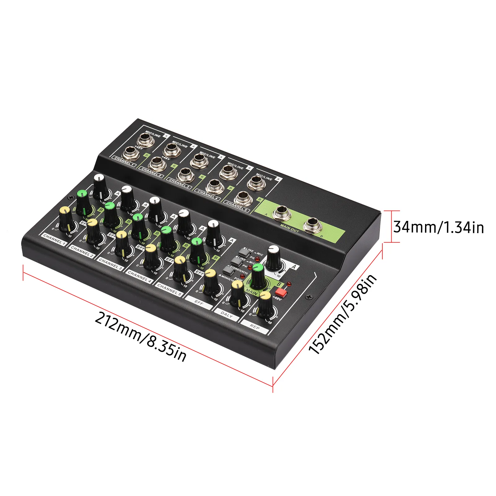 Digital audio sound mixer Console with 10 Channels,...