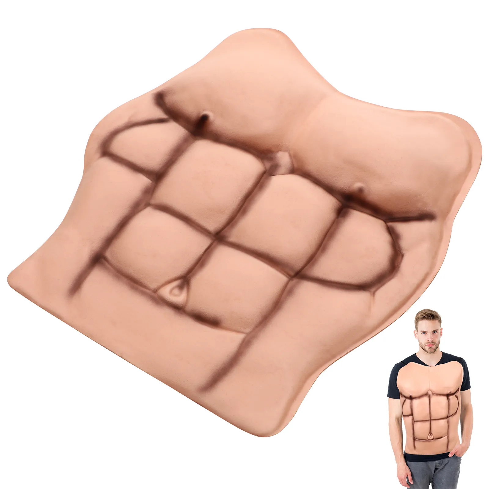 Fake Abs Silicone Muscle Suit Men Artificial Fake Muscle Prop Funny ...