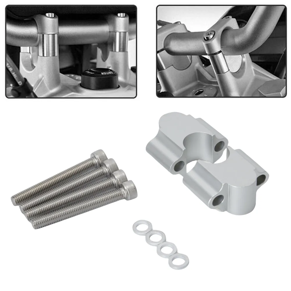 Universal 7/8'' Motorcycle Handlebar Riser Mount Clamp - Fits Honda ...