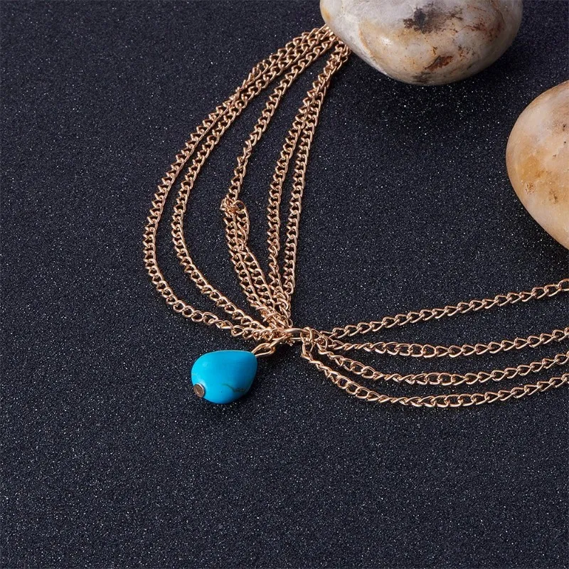 Unique Turquoise Head Chain Jewelry Headband for Parties, Weddings, and ...