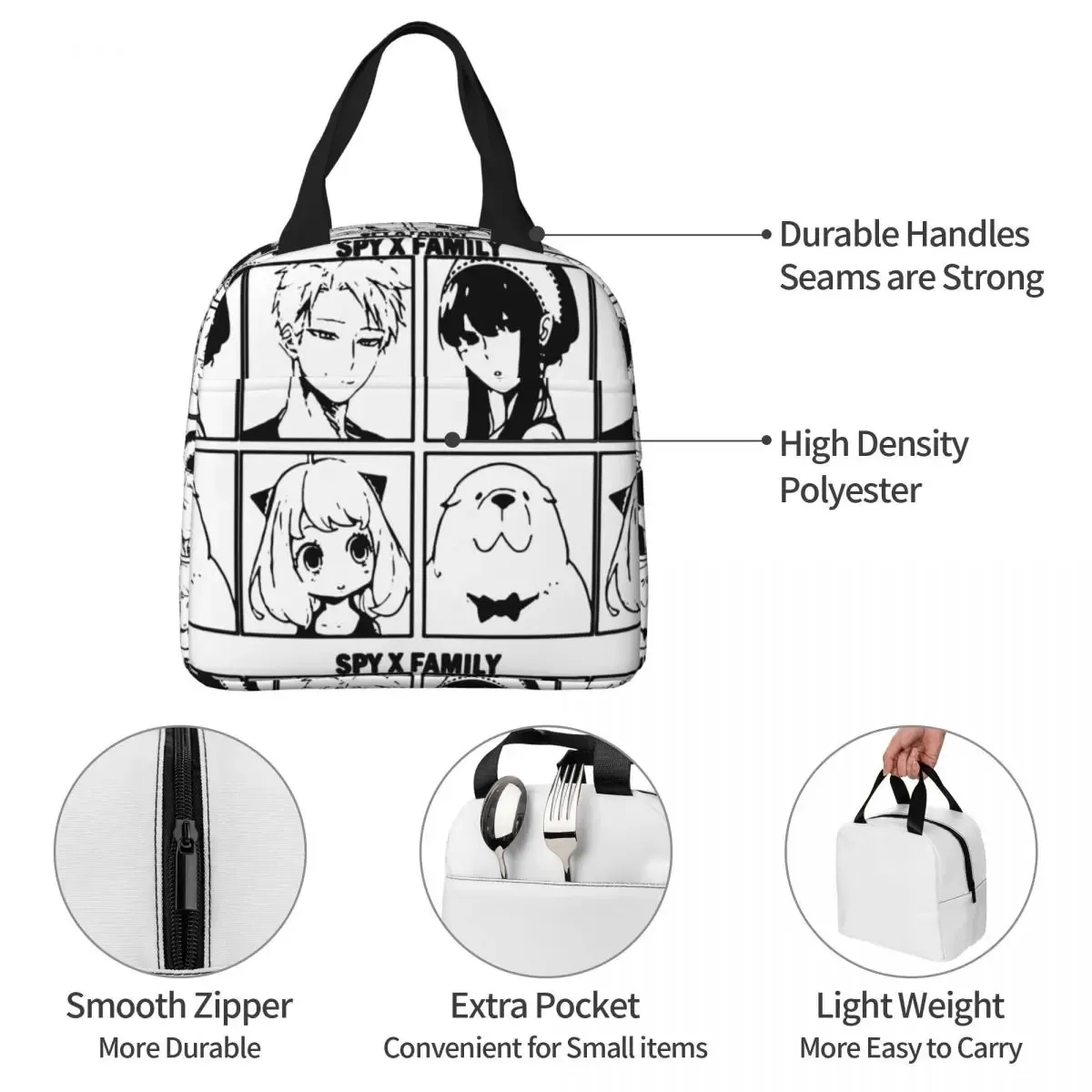 Spy X Family Insulated Penny Scallan Lunch Bag High Capacity Anime Meal ...
