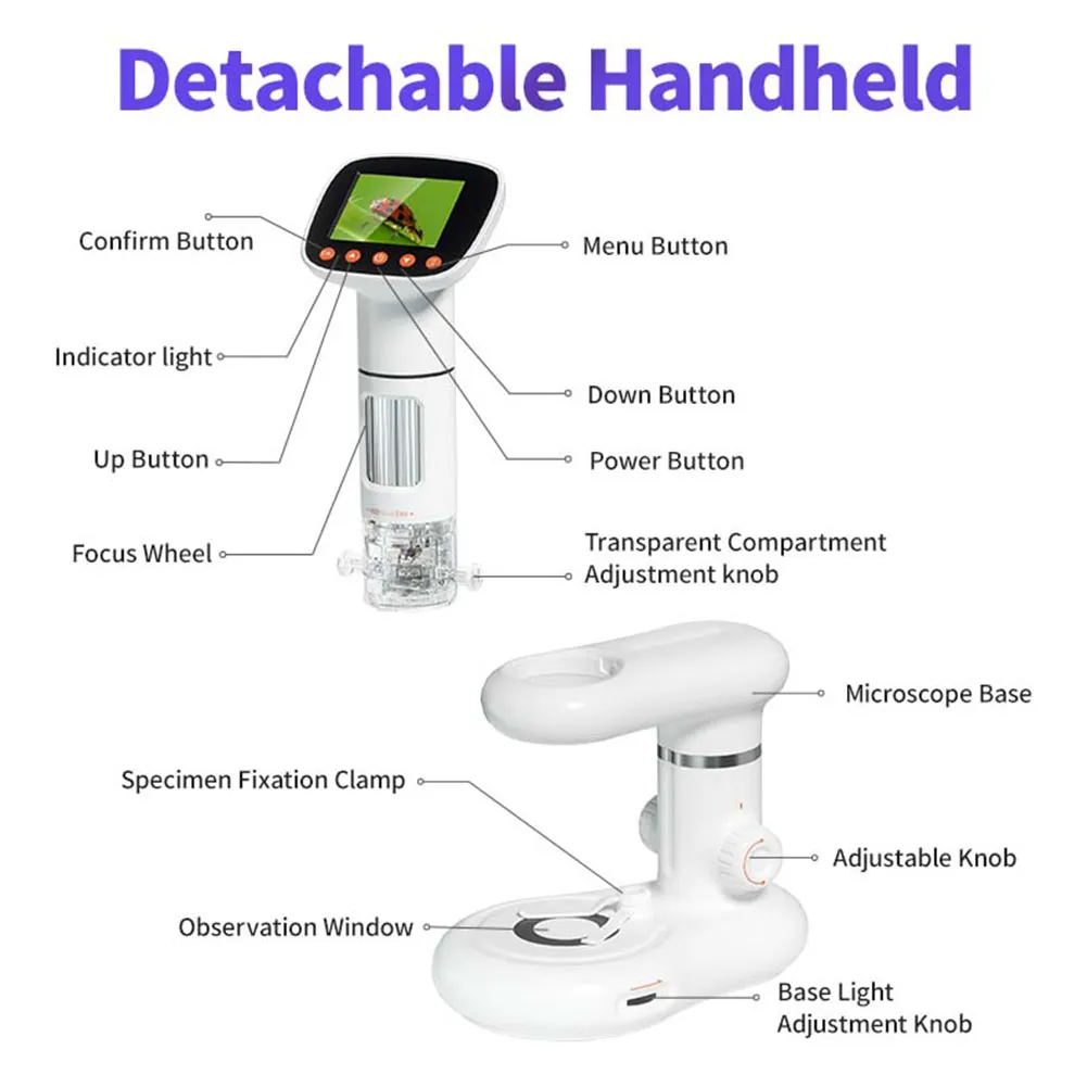 DHgate.com:500X/1000X Handheld Digital Microscope, 1080P Camera, 2 Inch ...