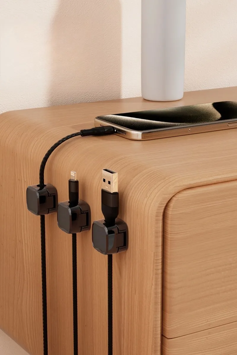 Magnetic Cable Clips Adjustable Cord Holder Under Desk Cable Organizer ...