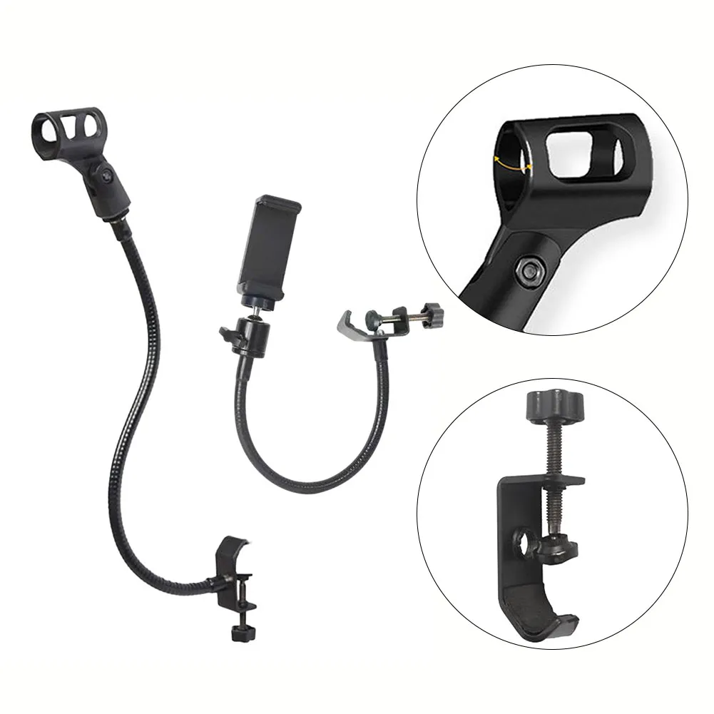 Microphone Boom Stands Flexible Gooseneck Mic Holder With Clip Durable ...