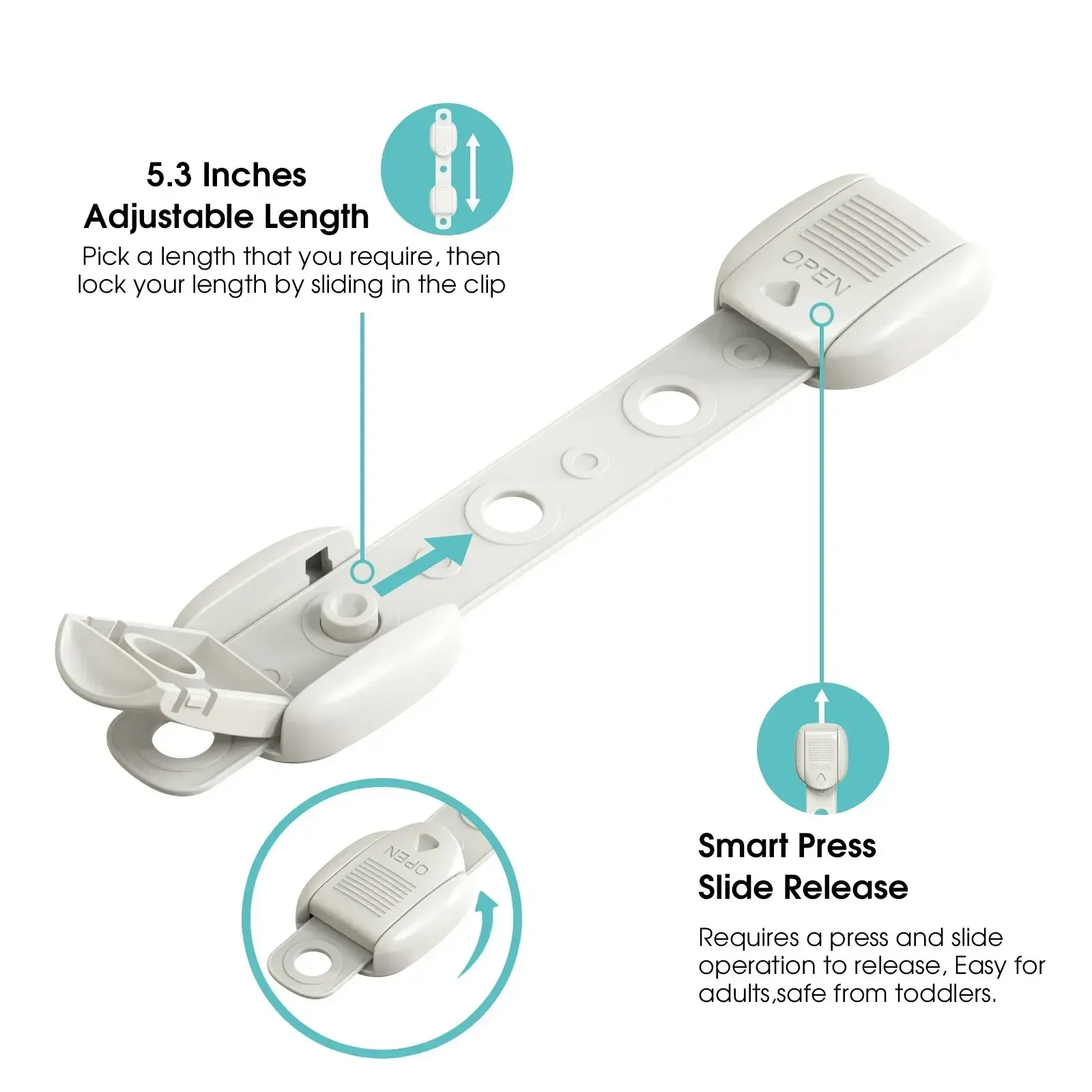 DHgate.com:Baby Safety Locks - 5 Pack Adjustable Multi-Latch Cabinet ...
