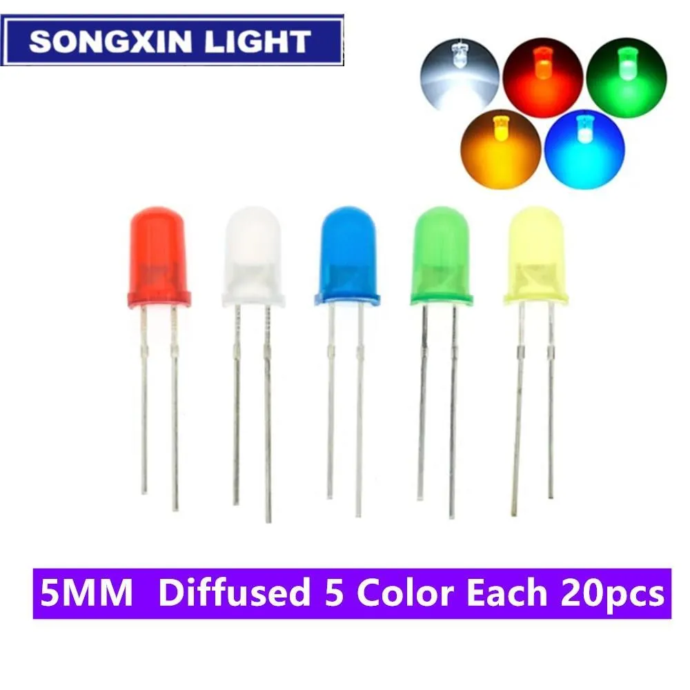 DHgate.com:5mm Round LED Light Bulbs - Diffused & Transparent, Color ...