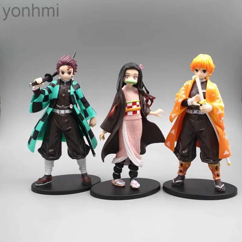Kimetsu No Yaiba Demon Action Figures Set Agatsuma Zenitsu, Tanjirou ...