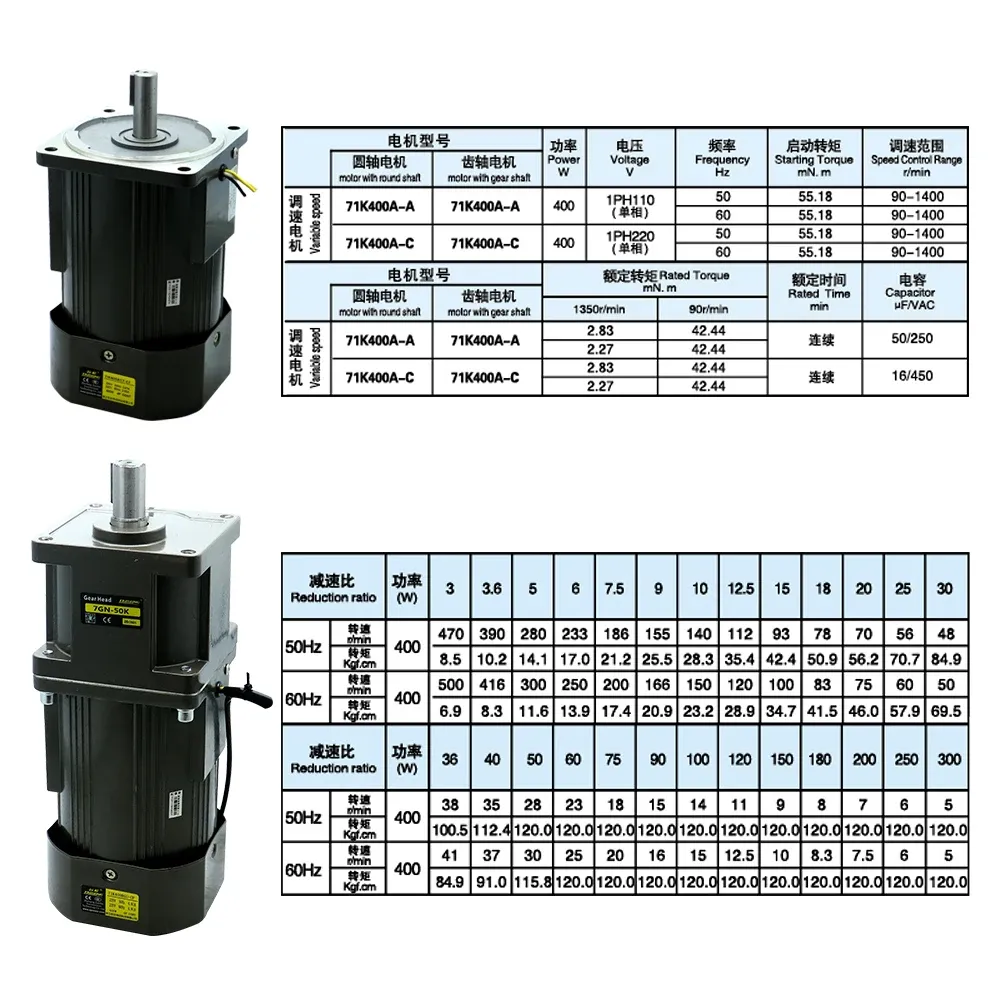 400W Single Phase AC Micro Motor 110V 220V Asynchronous Gear Motor 22mm ...