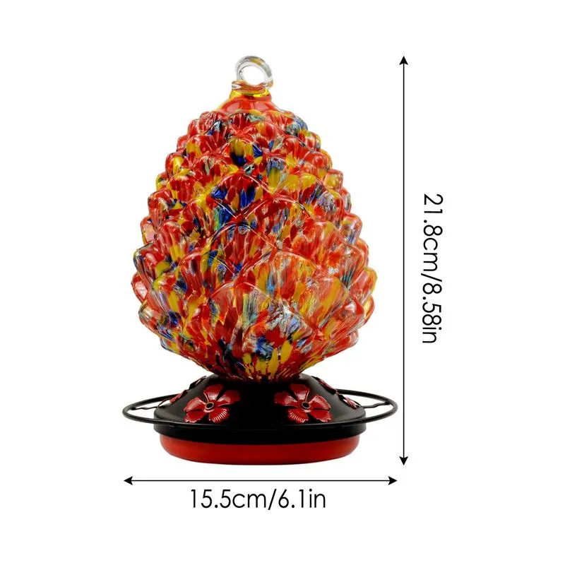 Glass Hummingbird Feeder Bird Water Feeder Ant Proof Hook Painted ...